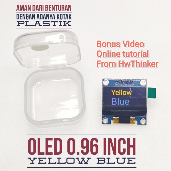 Jual HM27 Modul Display OLED 128x64 LCD I2C 0.96" Inch Yellow Blue ...