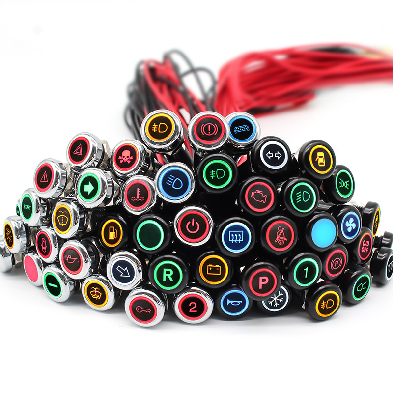 Jual 8mm Symbol indicator light 12V-24V LED Car Boat LED Warning ...