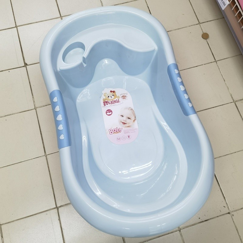 Jual Bak Tempat Ember Mandi Bayi Biru Motif Love Babybath Baby Bath ...