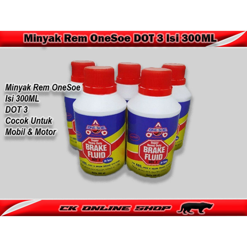 Jual Minyak Rem ONE SOE (Dot 3) Oli Rem Brake Fluid 300ml (Warna Merah ...