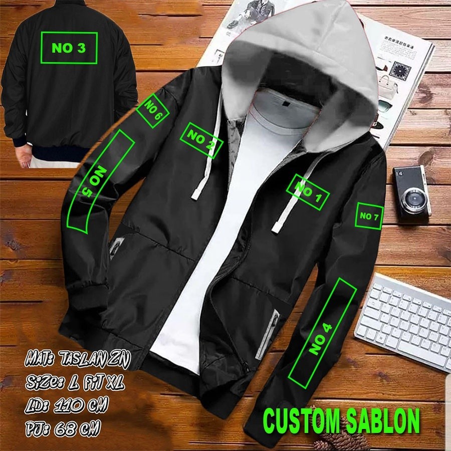 Jual CUSTOM SABLON!! JAKET PARASUT JAKET BOMBER HODDIE CUSTOM SABLON ...