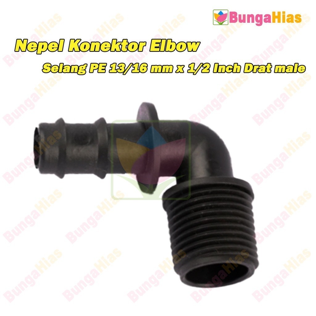Jual Konektor Elbow Selang PE 16 mm ( 1/2 ) X 1/2 Inch Male Drat Nepel Sambungan 13/16 ...