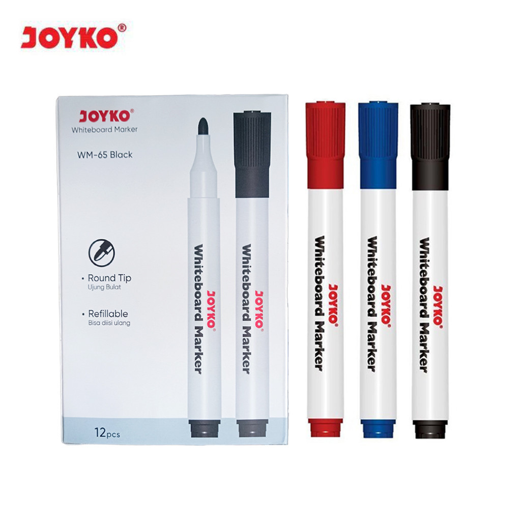 Jual Joyko Spidol Papan Tulis WM-65 1 Pak | Sepidol Whiteboard Warna ...