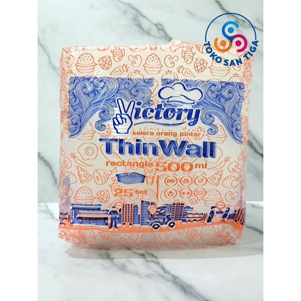 Jual Victory Thinwall Rectangle 500 ml | Shopee Indonesia