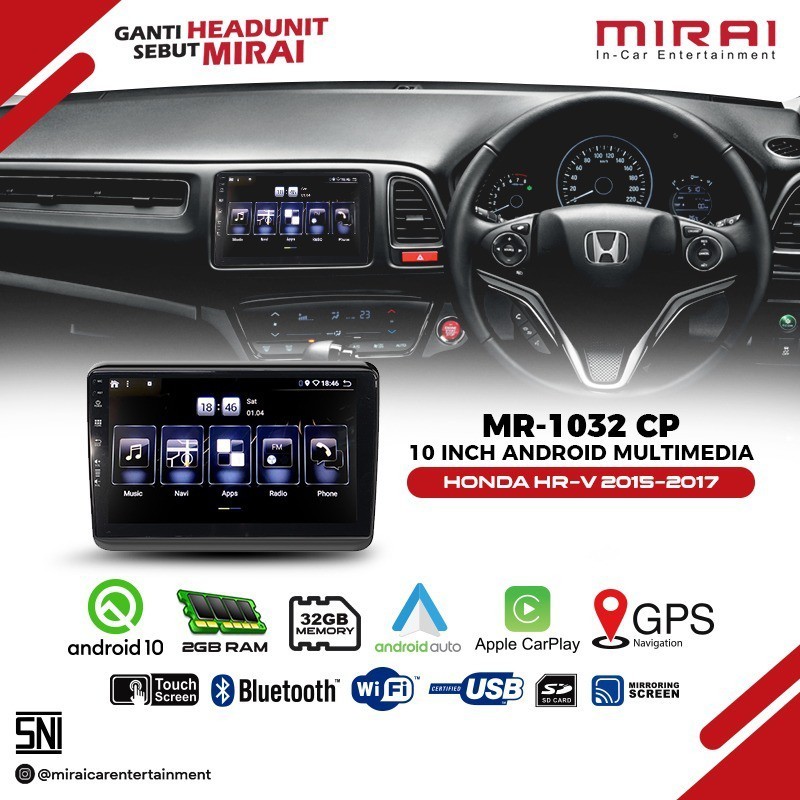 Jual Headunit HRV Mirai MR 1032CP 10 Inch Android Auto Apple Car Play ...