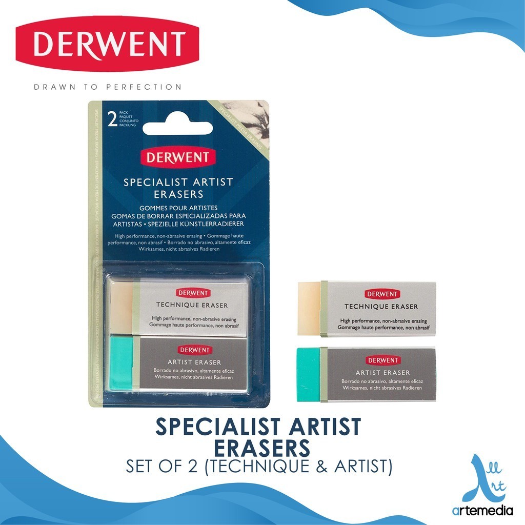 Jual Derwent Specialist Artists Eraser Set 2 Blister Pack Penghapus ...