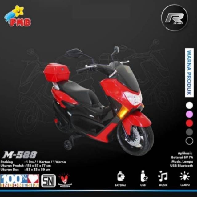 Jual mainan anak motor aki NMAX PMB m-588 (GY/H/R/P/W) | Shopee Indonesia