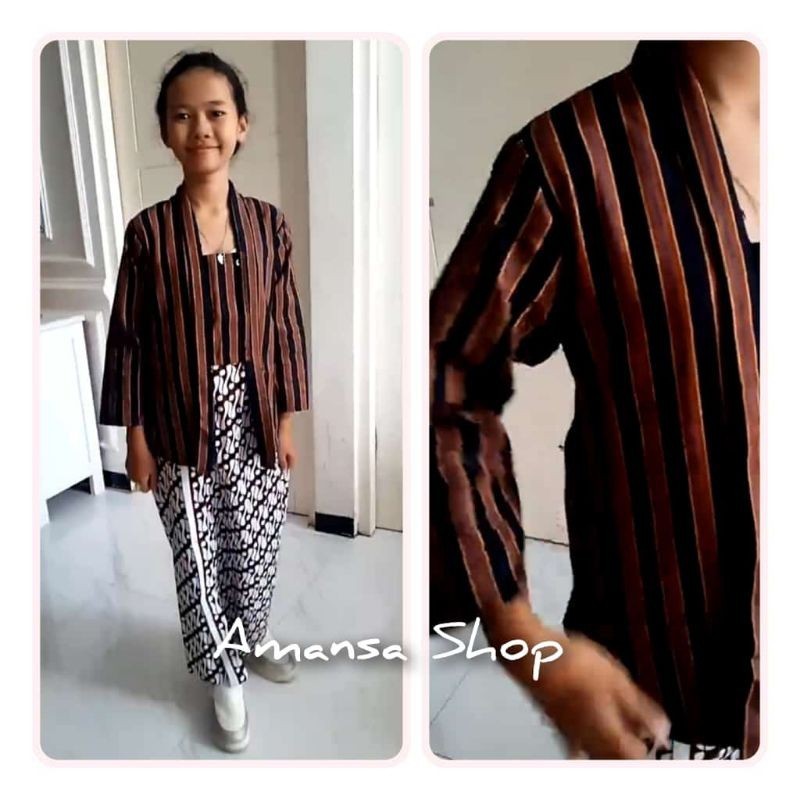 Jual TERMURAH!!! Setelan Kebaya Lurik Anak Perempuan Baju Adat Jawa lurik Anak Kebaya Lurik anak ...