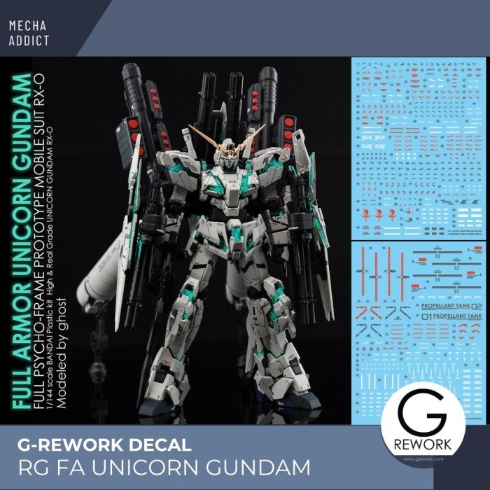 Jual Water Slide Decal RG Full Armor Unicorn Gundam by G-Rework ...