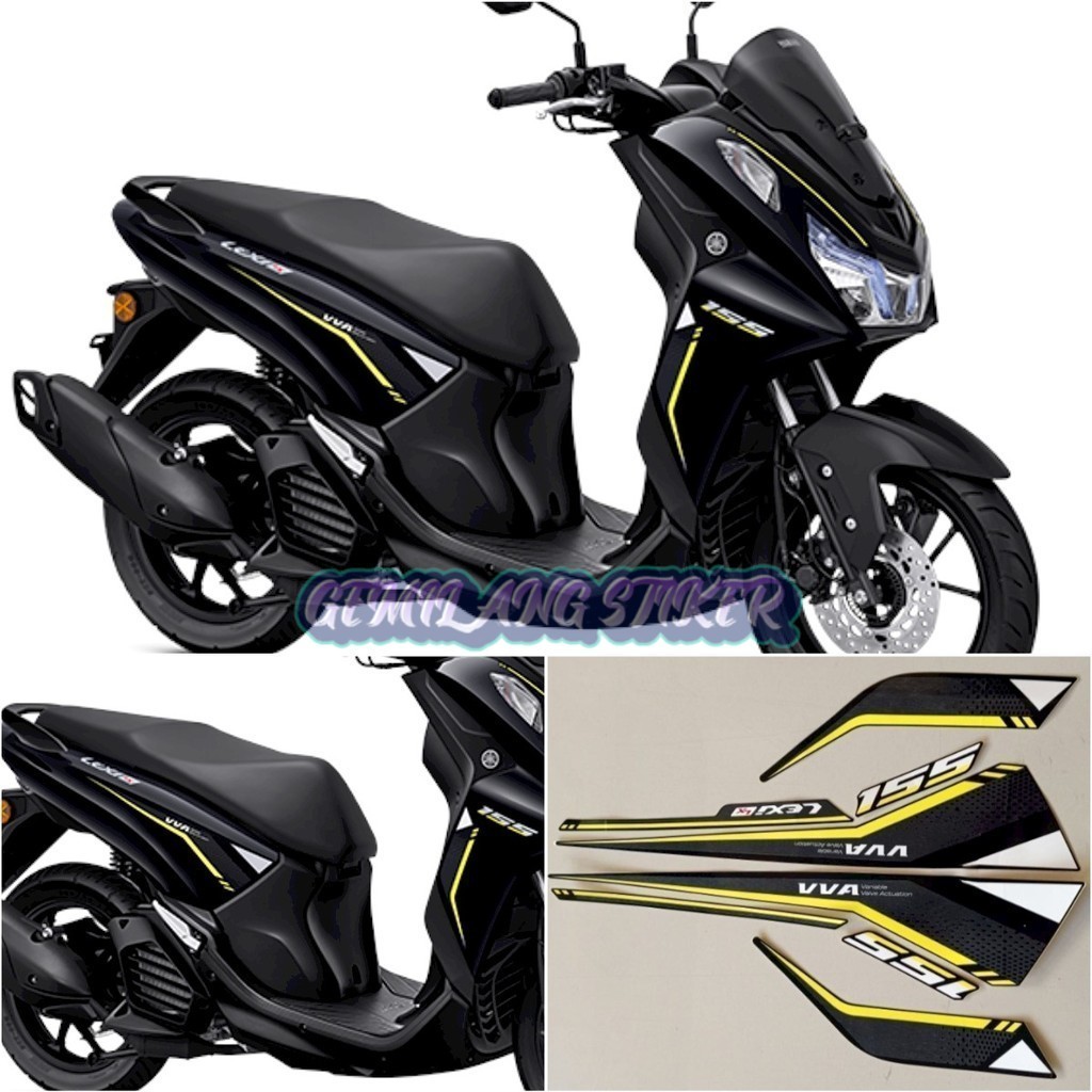 Jual Striping Decal Polet Sticker Yamaha Lexi vva 155 2023 2024 hitam ...