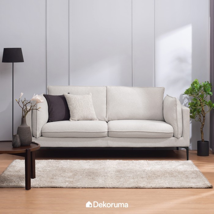 Jual Dekoruma LUCAS Sofa 3 Dudukan Kain / Sofa 3 Seater Kain - Abu-abu ...