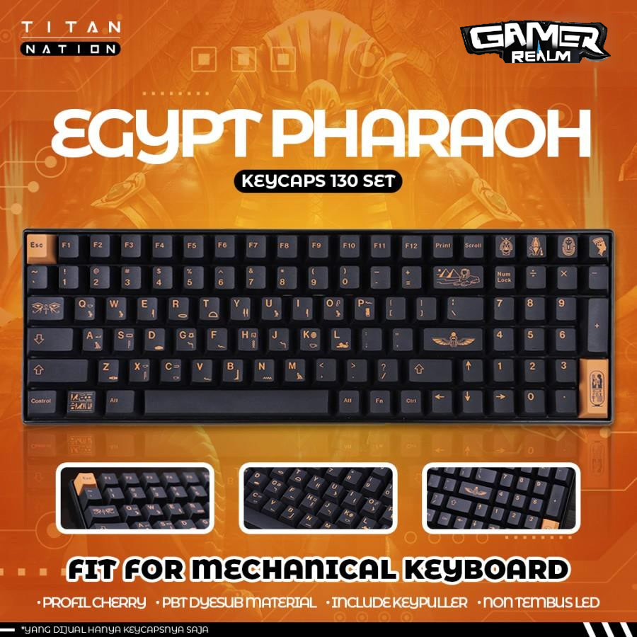 Jual Titan Nation Egypt Pharaoh Keycaps PBT Dyesub for Mechanical ...