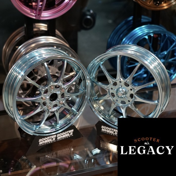 Jual Velg MK Factory MK28 Ice Blue Front & Rear Vespa Sprint Primavera ...