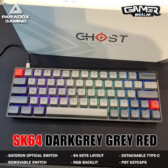 Jual Paradox Gaming OPT64 SK64 Grey PBT Optical Mechanical Gaming ...