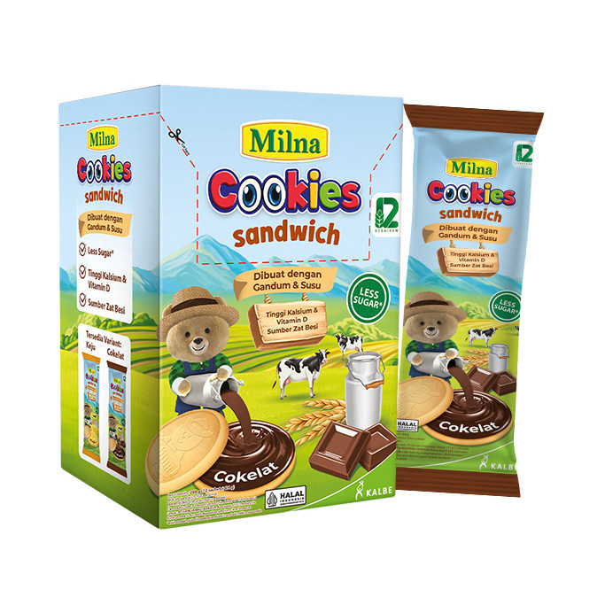 Jual Milna Cookies Sandwich-Biskuit Cokelat-24gr-1 Tahun+ | Shopee ...