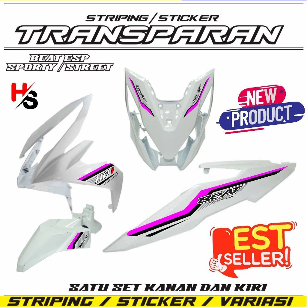 Jual LIS VARIASI STRIPING STICKER TRANSPARAN UV MOTOR HONDA BEAT ESP ...