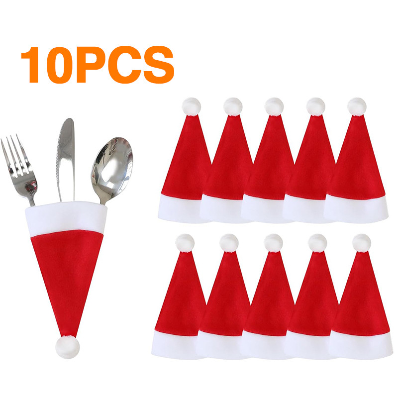 Jual 10PCS Topi Santa Mini / Hiasan Natal / Bungkus Kain Natal / Hiasan ...