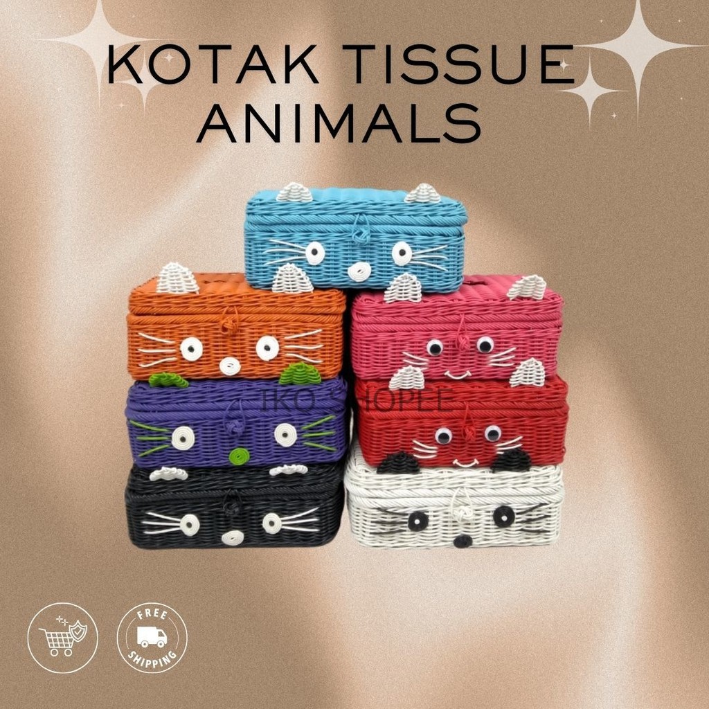 Jual Kotak Tisu Rotan Sintetis Dengan Motif Kucing – Elegan, Tahan Lama ...