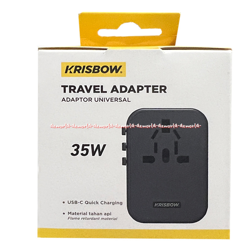 Jual Krisbow Travel Adapter 35 w Black Steker Adaptor Universal ...