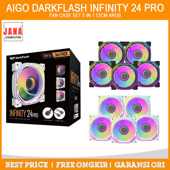 Jual FAN CASE AIGO DARKFLASH INFINITY 24 Set 5 in 1 Fan 12cm ARGB ...