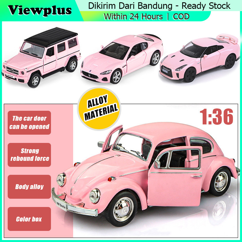Jual Diecast Beetle Mobil Alloy Mainan Pink Series 1:32 Miniature Mobil ...
