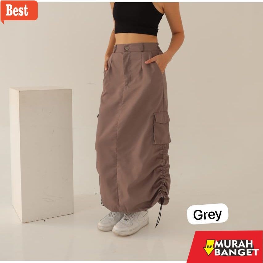 Jual Rok ukuran besar- ROK PANJANG WANITA ANYA CARGO SKIRT JUMBO SIZE ...
