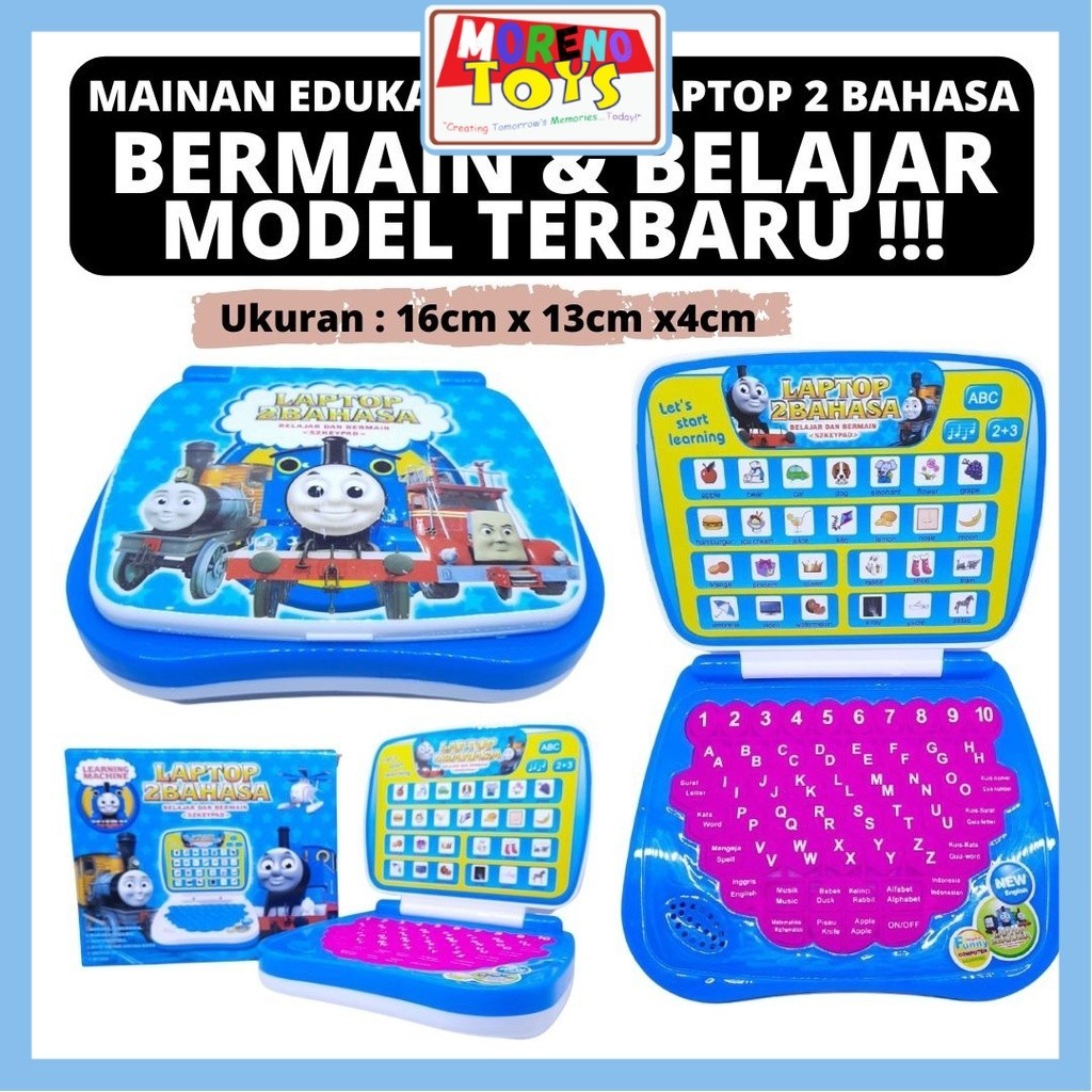 Jual Mainan Edukasi Anak Komputer Laptop Buat Belajar 2 Bahasa Bahan ...