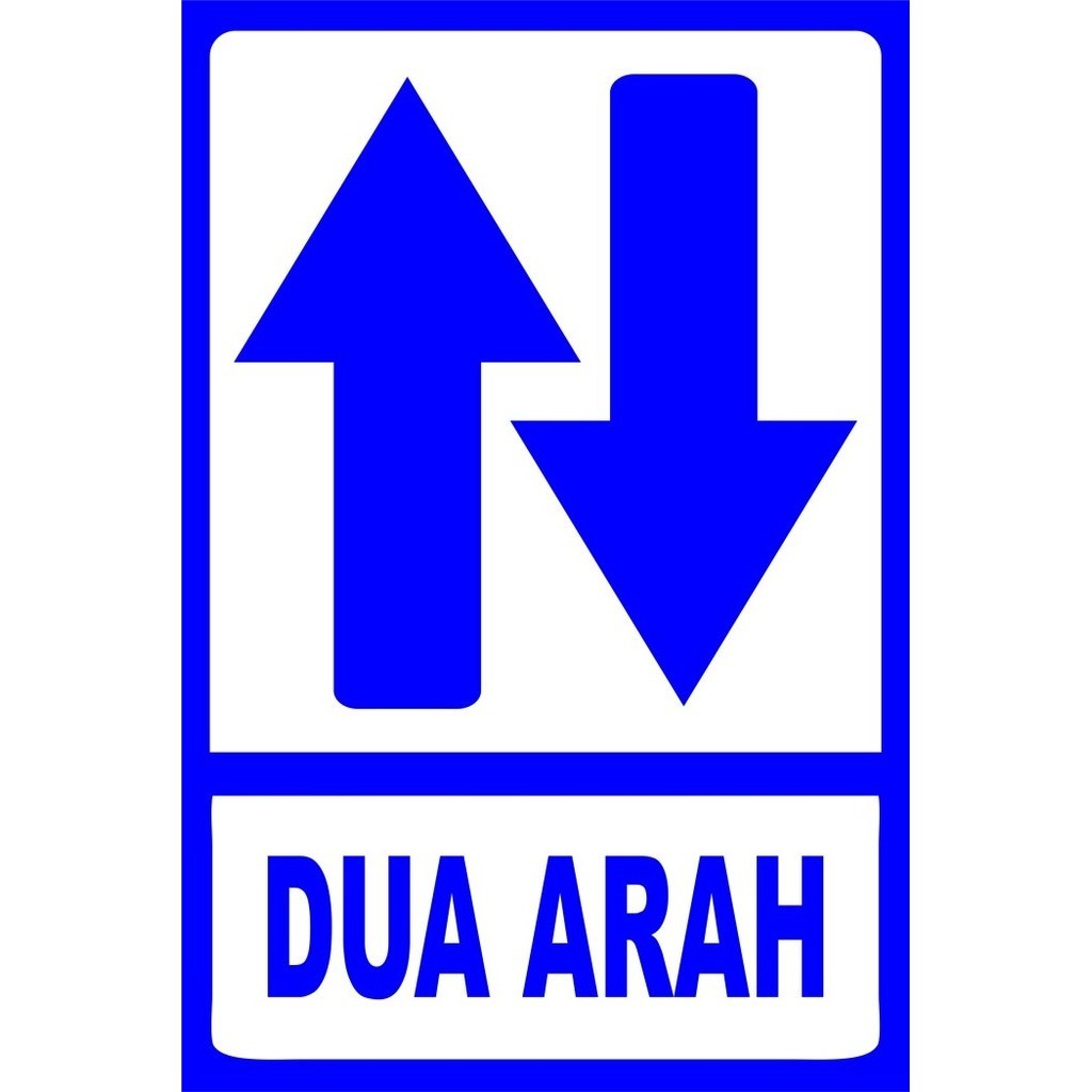 Jual Rambu Jalur Dua Arah AKRILIK - stiker 20x30 cm | Shopee Indonesia