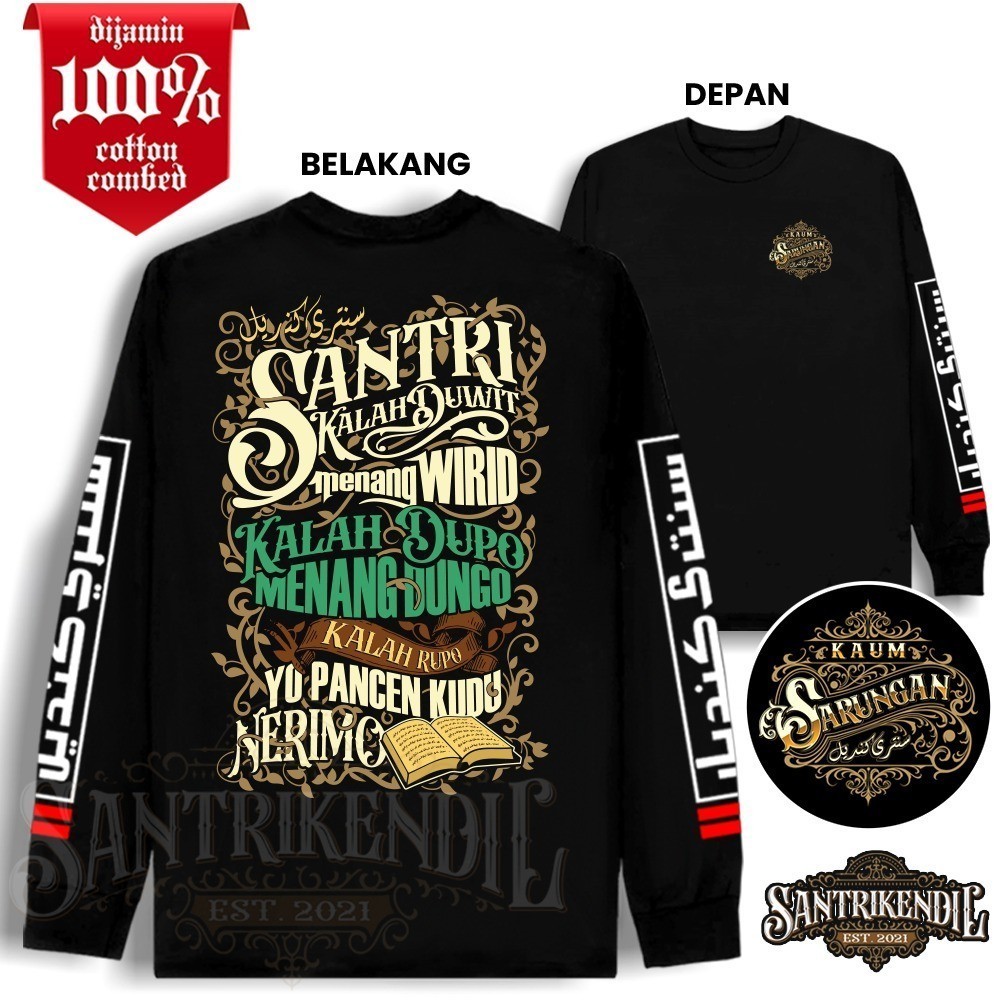 Jual KAOS SANTRI KUALITAS PREMIUM 100% COTTON COMBED 24s TEBAL SANTRI ...