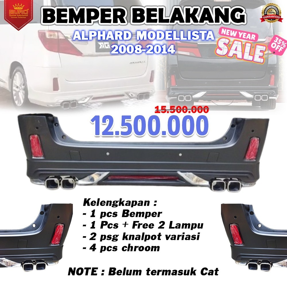 Jual Bemper belakang Toyota Alphard Vellfire 2009-2014 Rear Bumper ...
