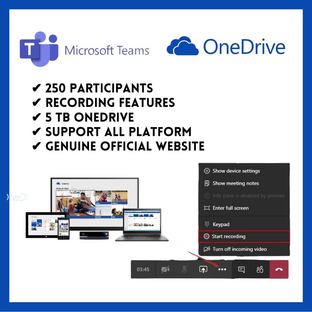 Jual OneDrive 1TB Storage Microsoft Team Unlimited Meet (24 hours ...