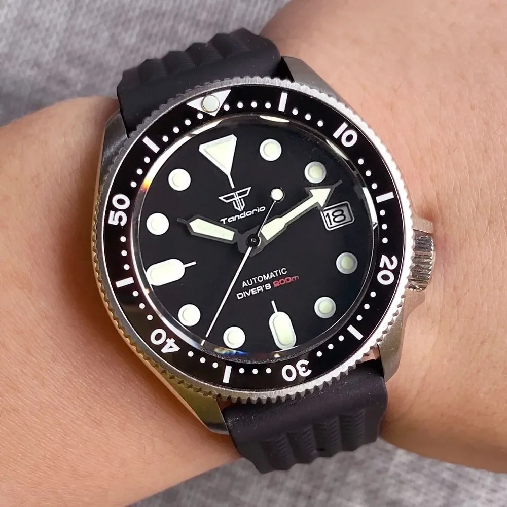 Jual Jam Tangan Pria 37mm Tandorio 200m Diving Japan NH35A Movement 120 ...
