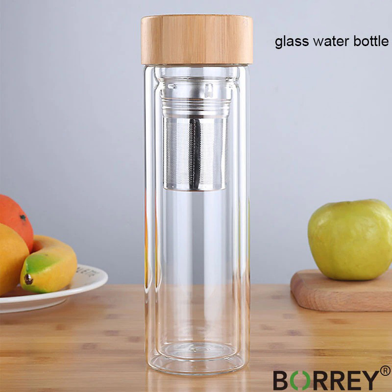 Jual Botol Minum Kaca Tea Infuser Glass Bottle 330 ml / botol minum ...