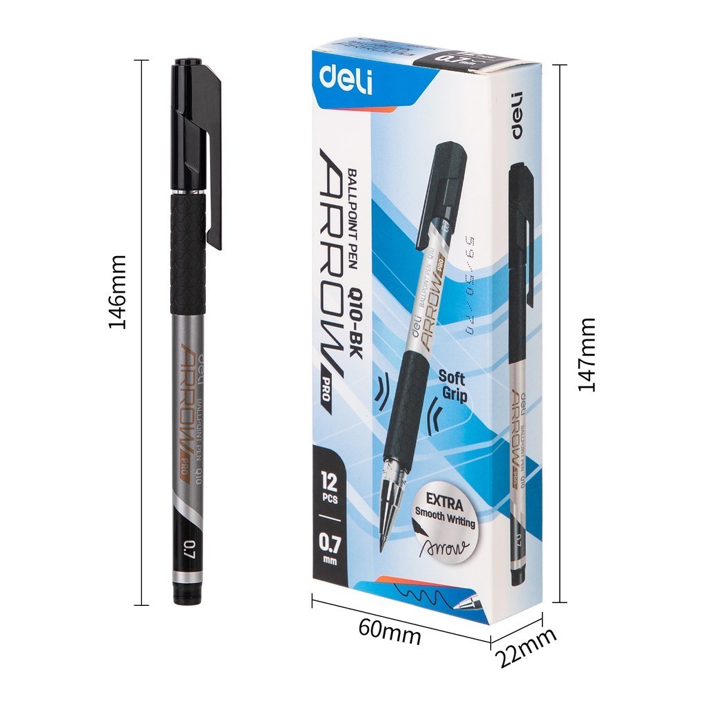 Jual Deli Arrow Pro Pulpen 0.7mm Hitam - EQ10-BK | Shopee Indonesia