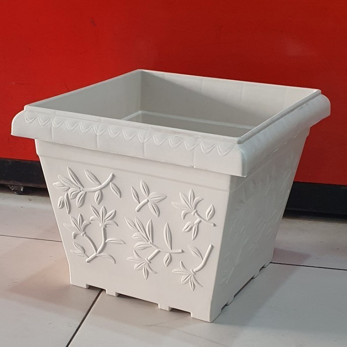 Jual Pot bunga petak putih 935 GM | Shopee Indonesia