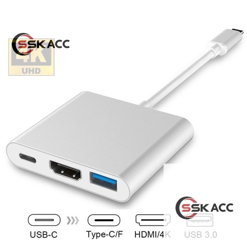 Jual KONEKTOR USB3.1 TYPE C TO HDMI AND USB3.0 CONVERTER ADAPTER SSKACC ...