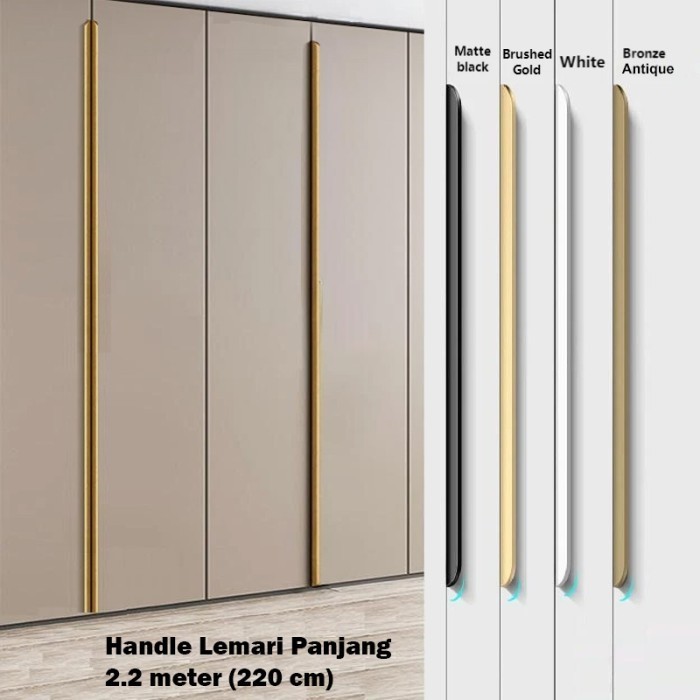 Jual Handle Lemari Tarikan Profil Invisible Long Wardrobe Aluminum Siku ...