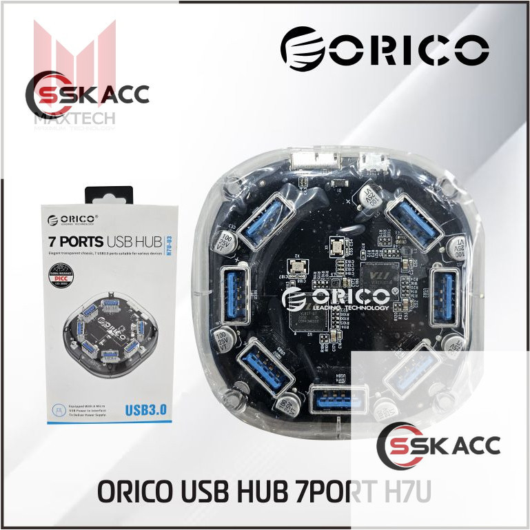 Jual ORICO USB3.0 HUB Transparent 7-Port - H7U-U3 SSKACC-KOMPUTER ...