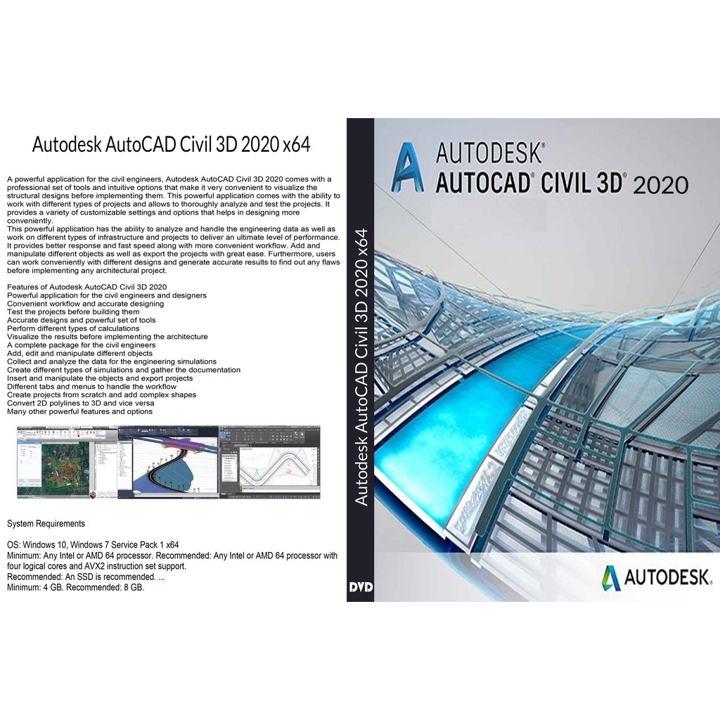 Jual PC DVD PROGRAM Auto desk Auto CAD Civil 3D 2020 x64 | Shopee Indonesia