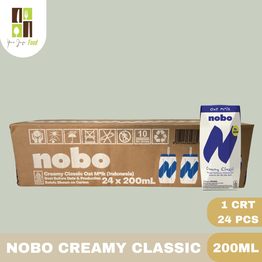 Jual Oatside Nobo Creamy Classic / Oat Milk / Oat Drink / Minuman Bergizi Kemasan 200ml 1Karton ...