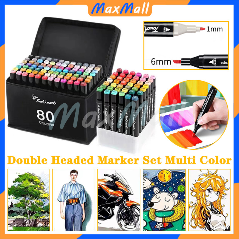 Jual Touch Spidol Dual Side Fine Art Marker 24/36/48/60/80 Warna ...
