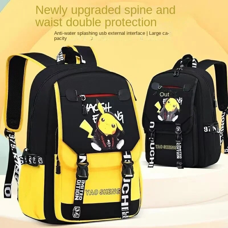 Jual MINISO Pikachu PKQ School Bag Primary School Students Trendy ...