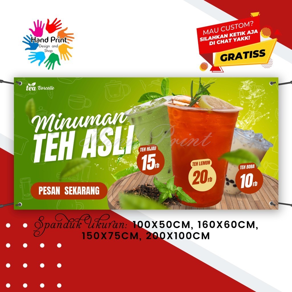 Jual Cetak Spanduk Banner Jualan Es Teh Manis Jumbo Es Krim Milkshake ...