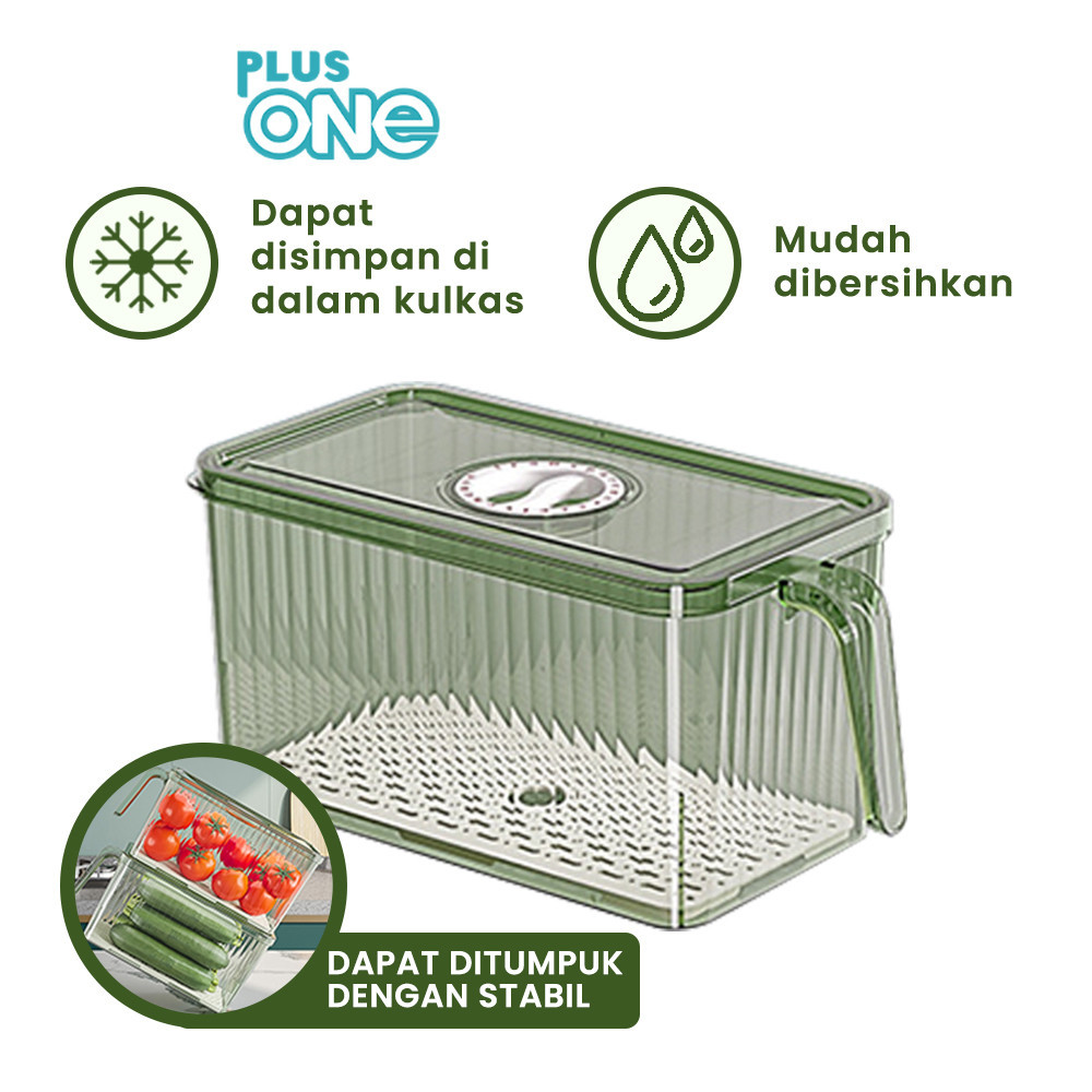 Jual Plus One Kotak Kontainer Makanan Kulkas Transparan/ Kotak ...