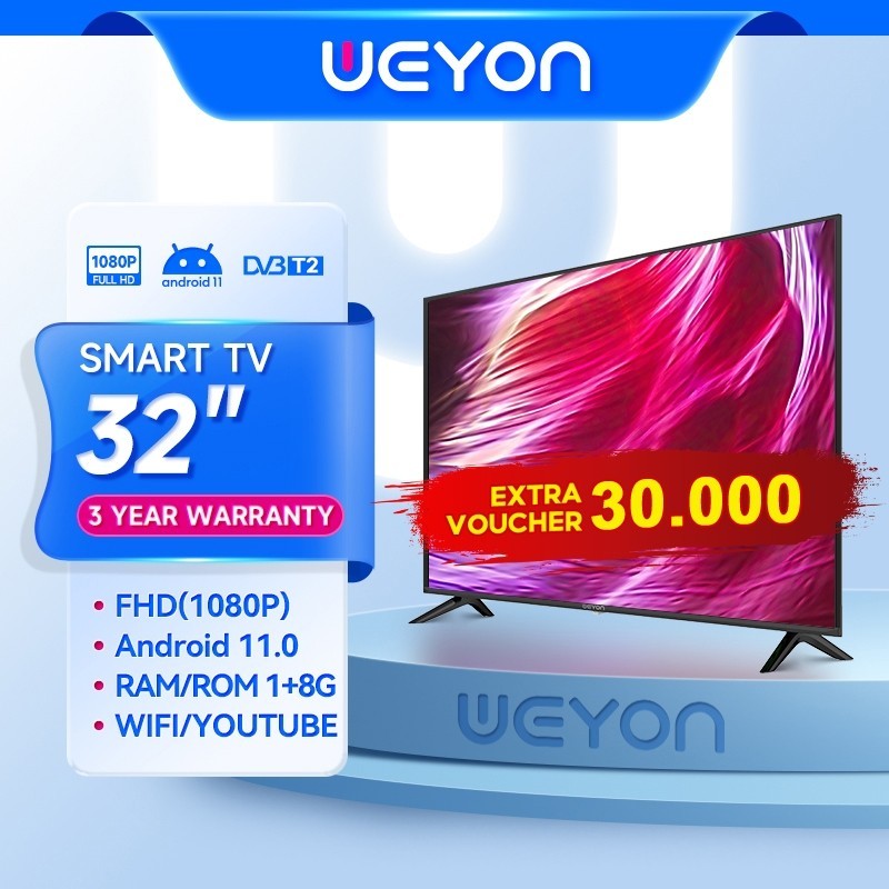Jual WEYON TV Smart 32 Inch TV LED FHD Android 11/OS Coolita FHD ...