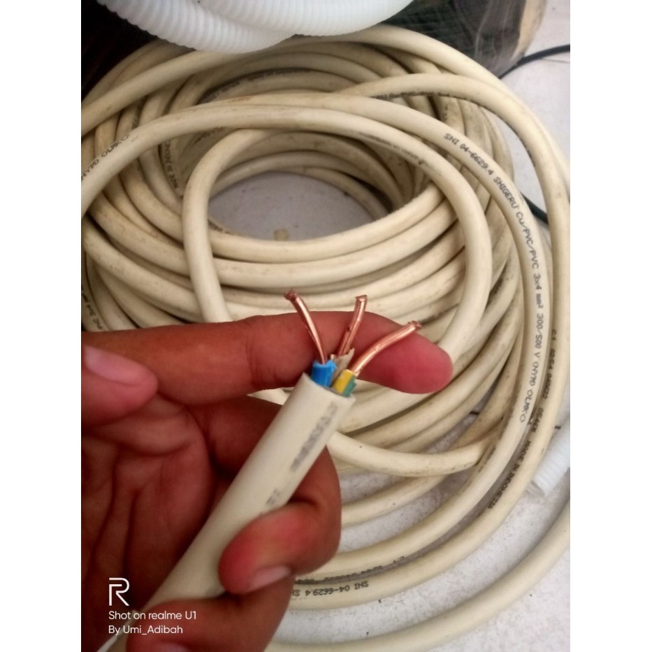 Jual Kabel Listrik 1 METER SHIGERU NYM 3x4 mm Eceran / Permeter SNI ...