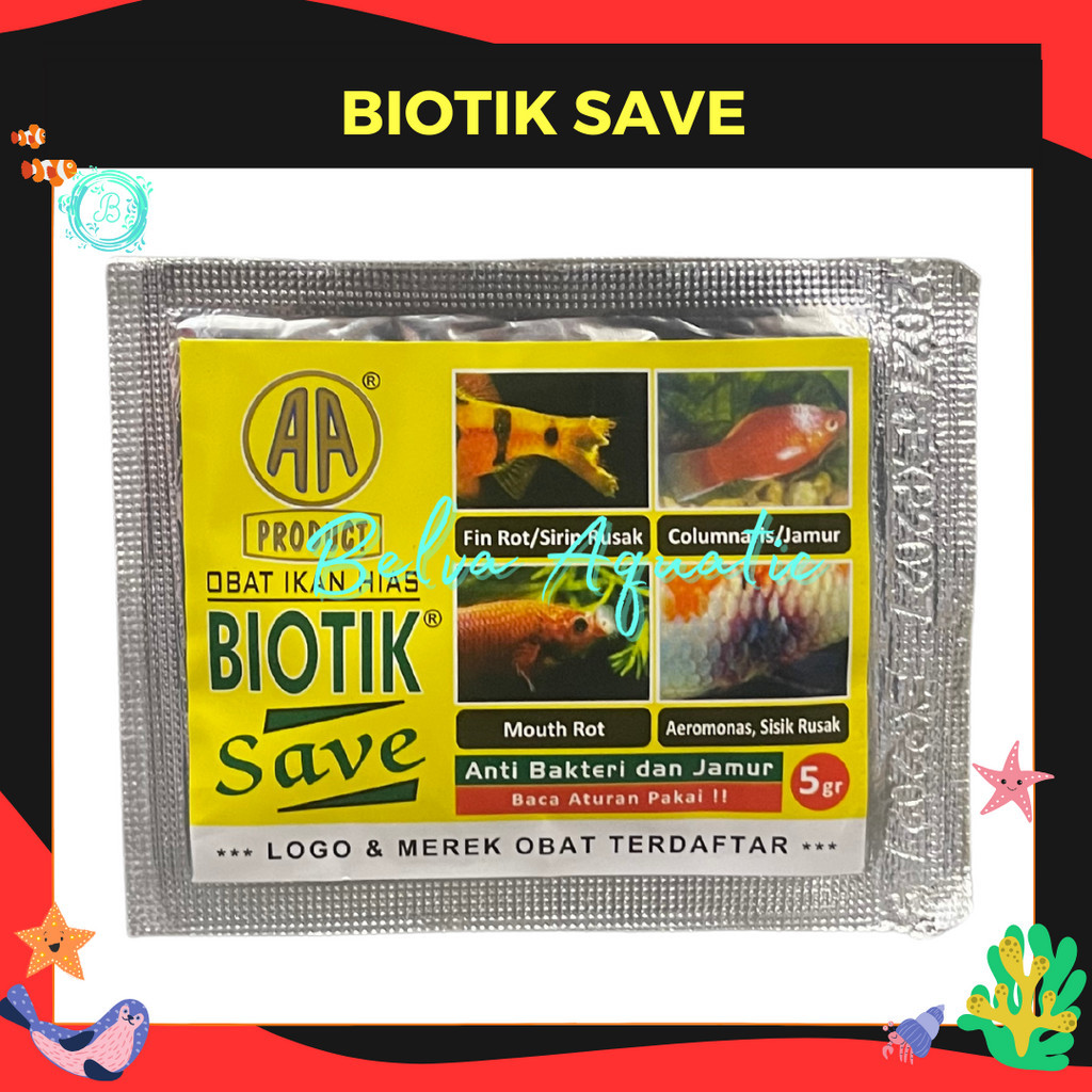 Jual Biotik Save Obat Ikan Hias Anti Bakteri dan Jamur 5gr | Shopee ...