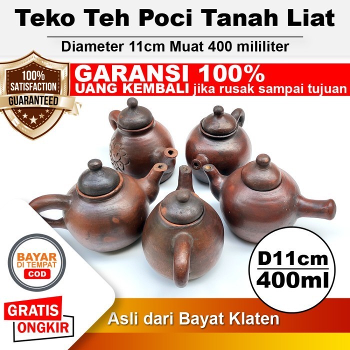 Jual Teko Teh Poci Teko Kopi Tanah Liat Gerabah 400ML | Shopee Indonesia