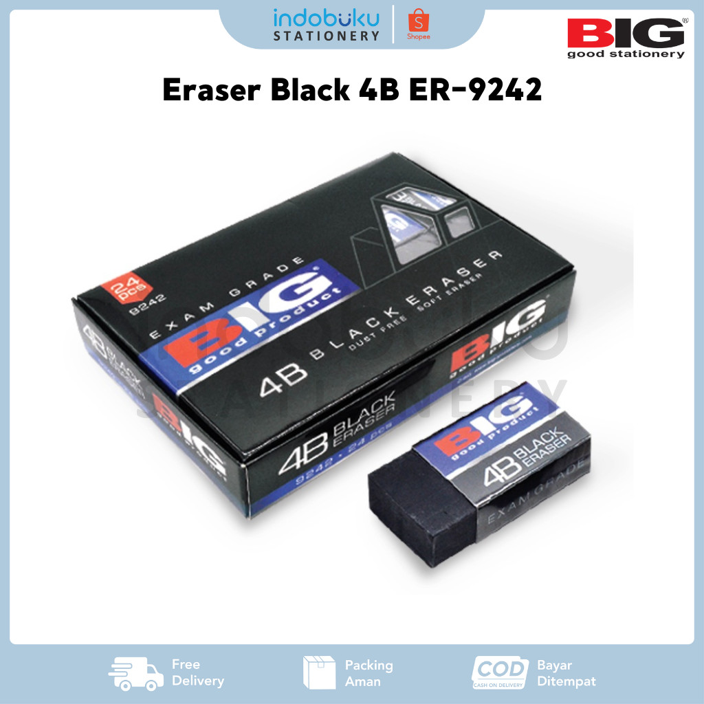 Jual Eraser Black 4B BIG ER-9242/ Penghapus Hitam Besar BIG ER-9242 | Shopee Indonesia