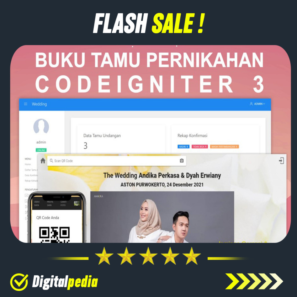 Jual Source Code Program Buku Tamu Pernikahan Digital Online Dengan CodeIgniter CI – Invitation ...